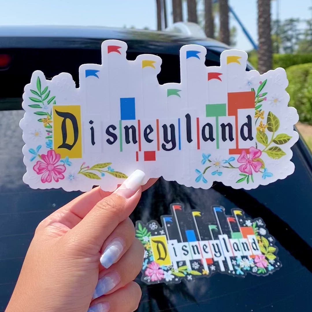 Disneyland Floral Car Decal Wish Upon Magic