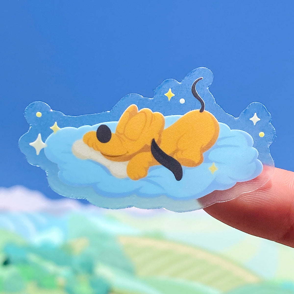 Sleepy Pluto Puppy Transparent Sticker – Wish Upon Magic