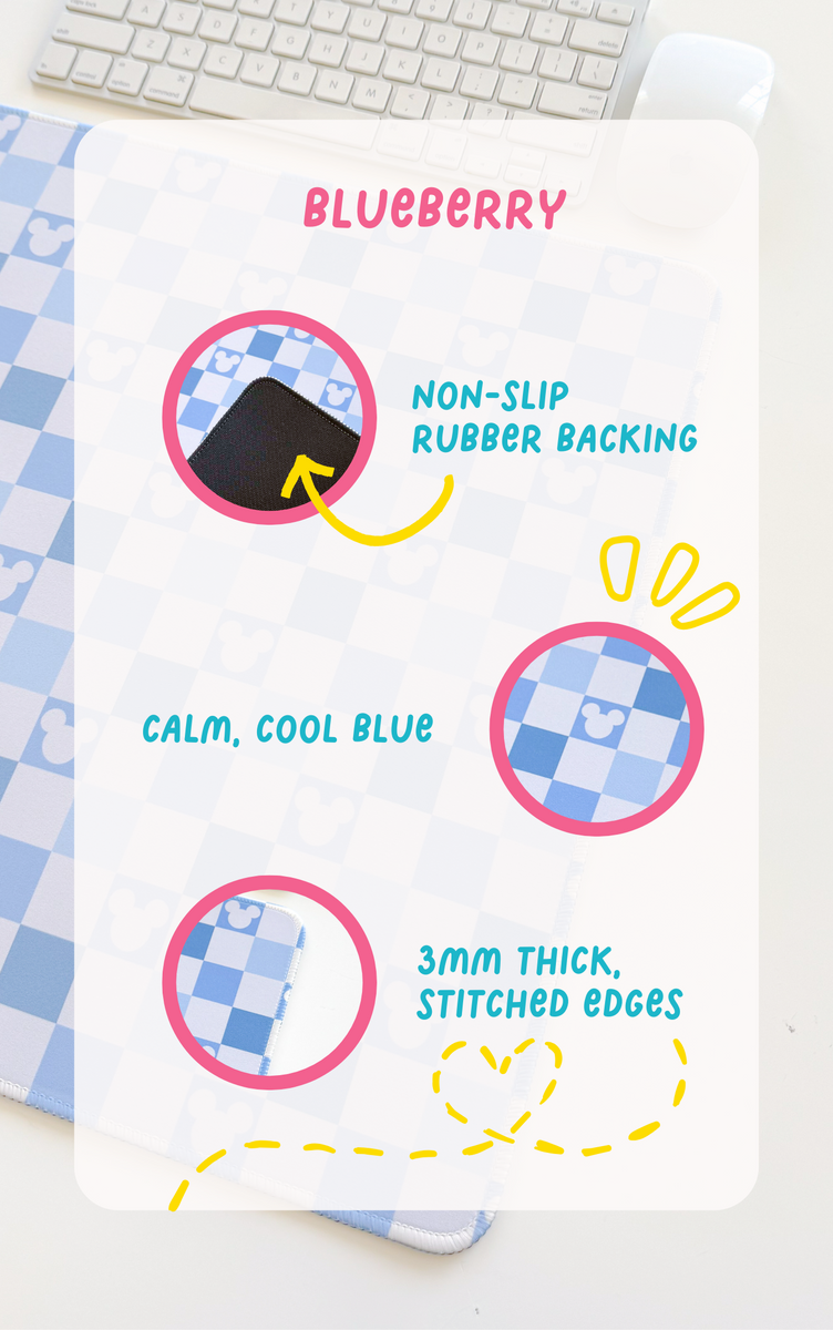 Blueberry Checkered Mouse Desk Mat – Wish Upon Magic