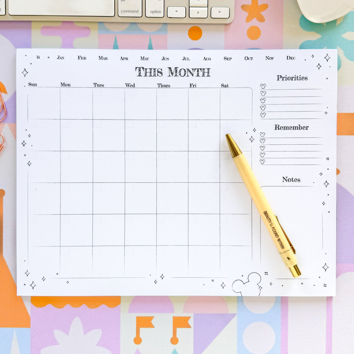 Sketch *Monthly* Planner Notepad – Wish Upon Magic