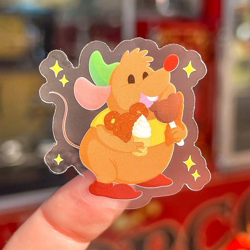 Hungry Gus Gus Snacks Transparent Sticker – Wish Upon Magic