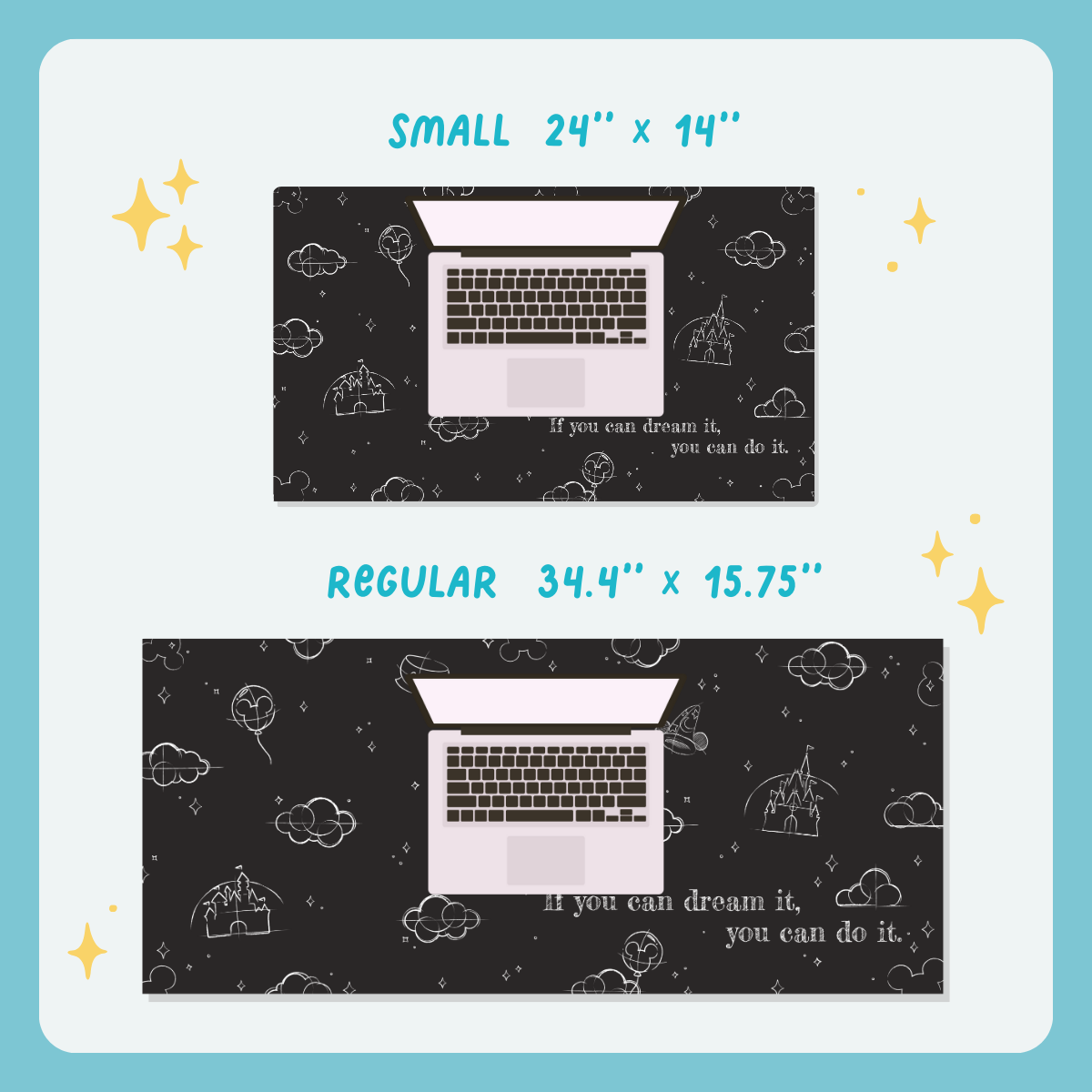 Classic BLACK Sketch Desk Mat – Wish Upon Magic