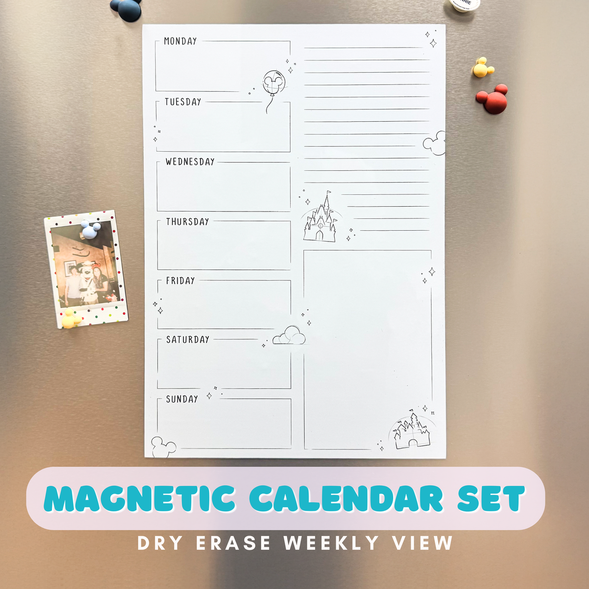 Magnetic Weekly Dry Erase Calendar – Wish Upon Magic