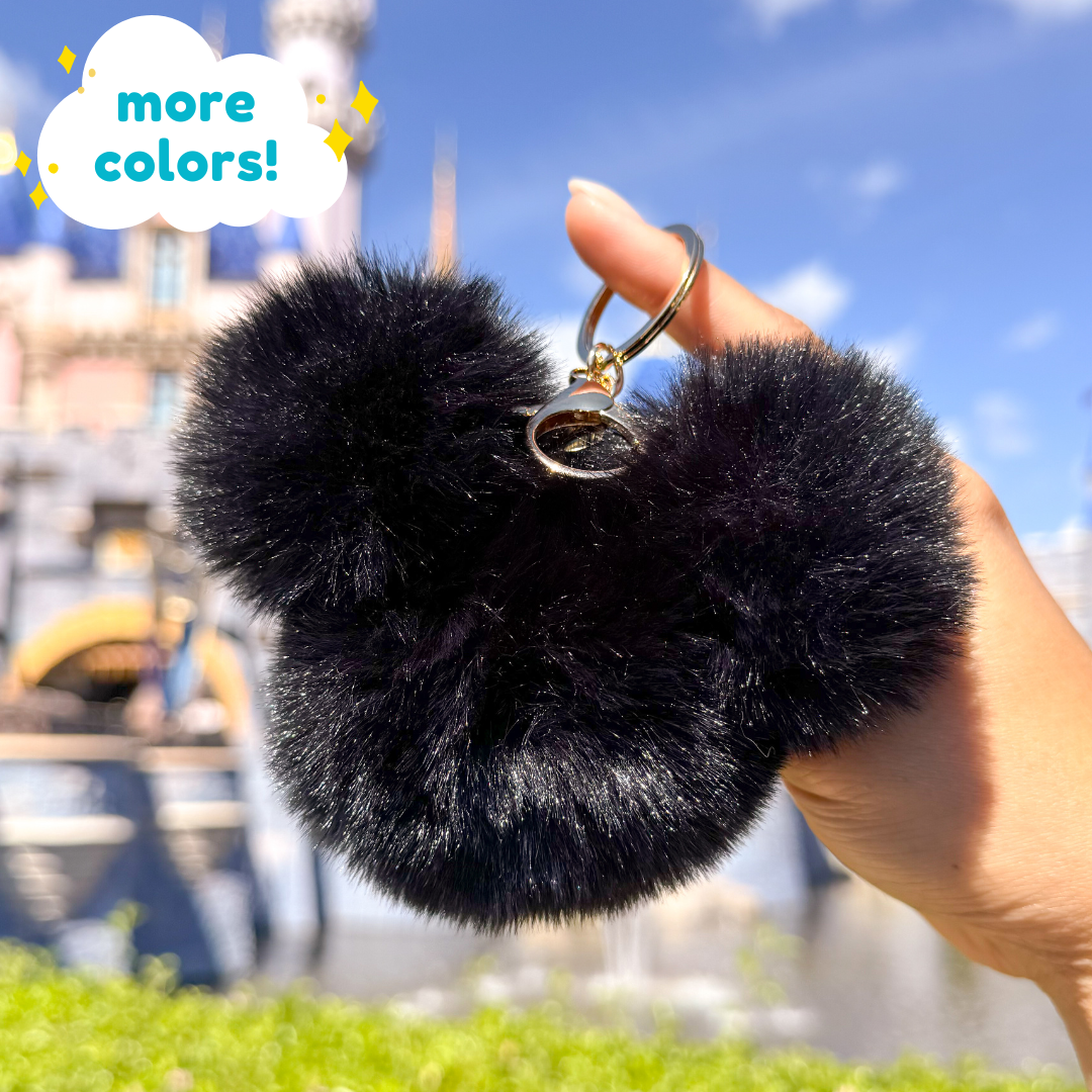 Fluffy Mickey Pom Keychain – Wish Upon Magic