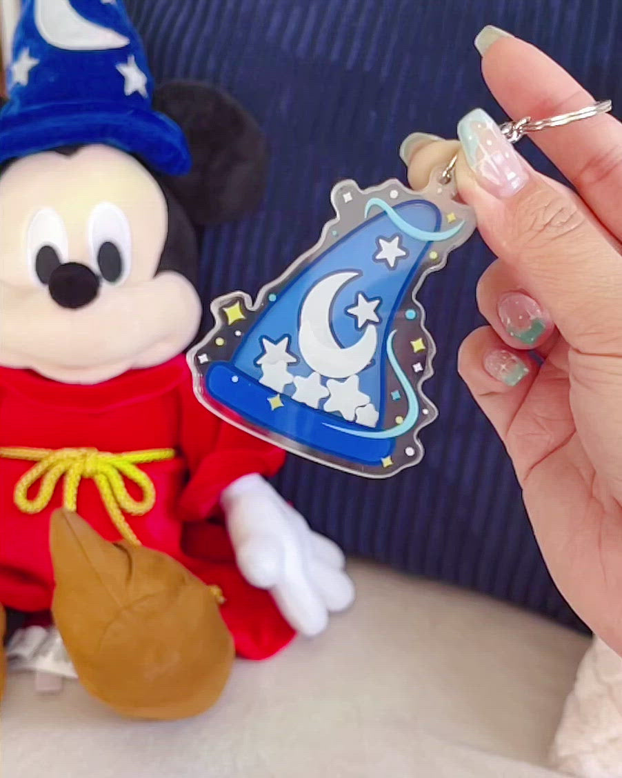 Sorcerer Mickey Hat Shaker Acrylic Keychain – Wish Upon Magic