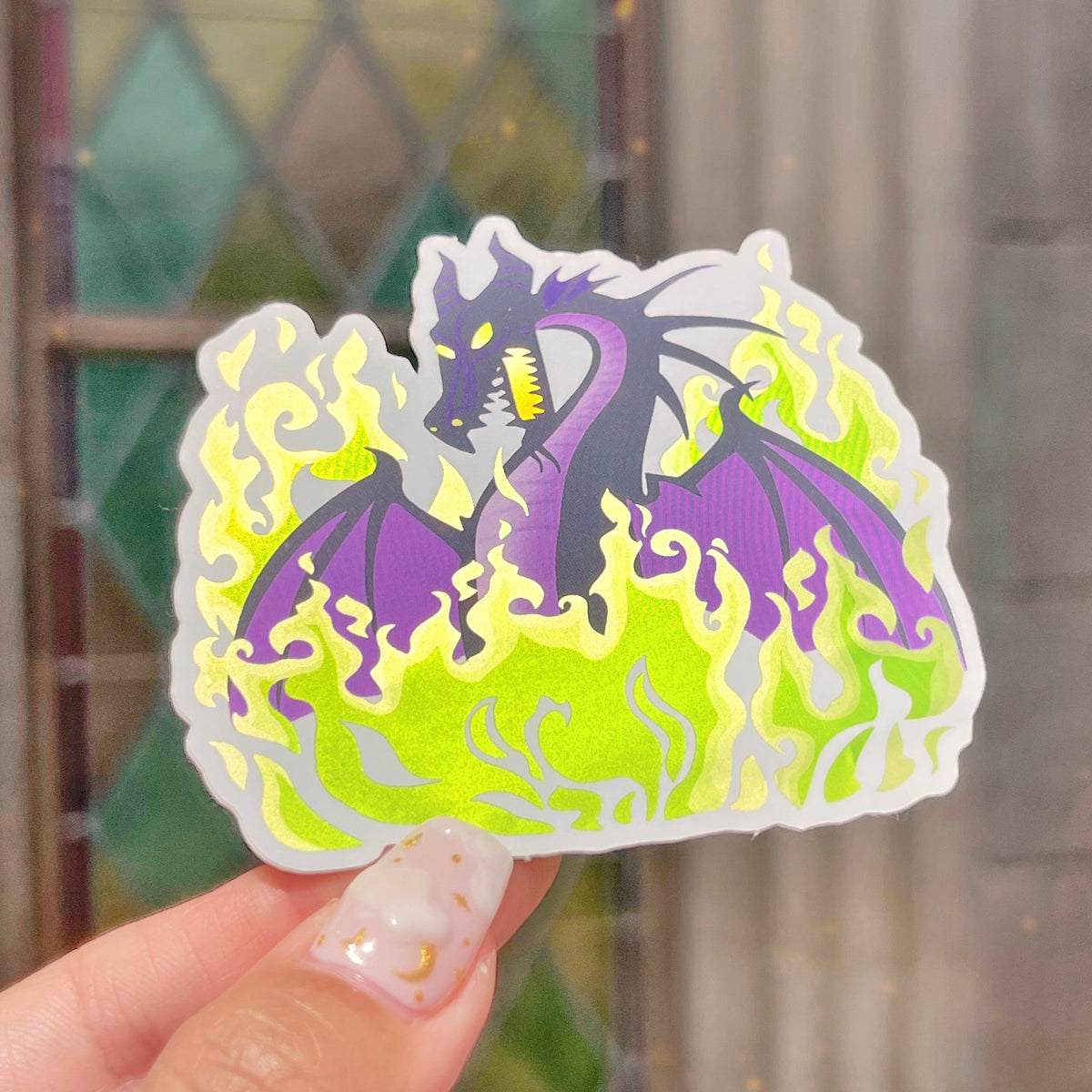 Maleficent Dragon Matte Holographic Sticker – Wish Upon Magic