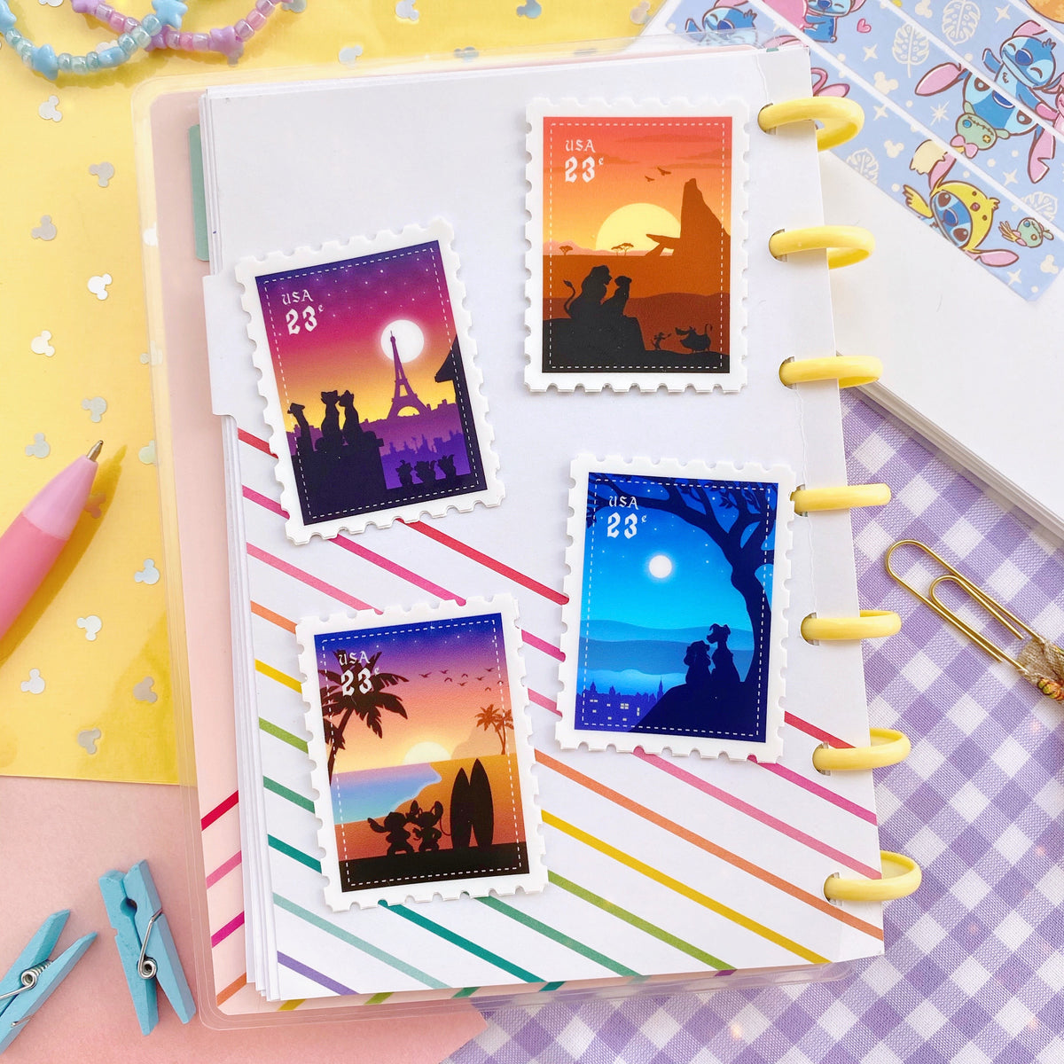Stitch & Angel Postage Stamp Sticker – Wish Upon Magic